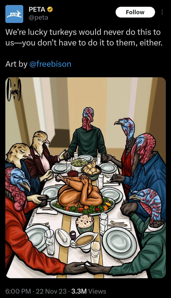 A Thanksgiving message from our friends at PETA | Memes Universe - 11 ...